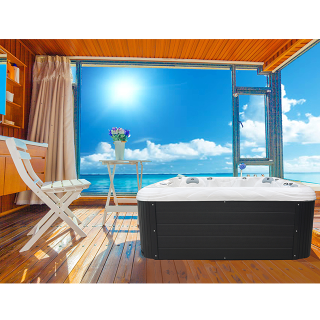 Outdoor Air Jets Massage Hot Tubs Whirlpool Waterfall Spa With 3 Seats 2 Lounges